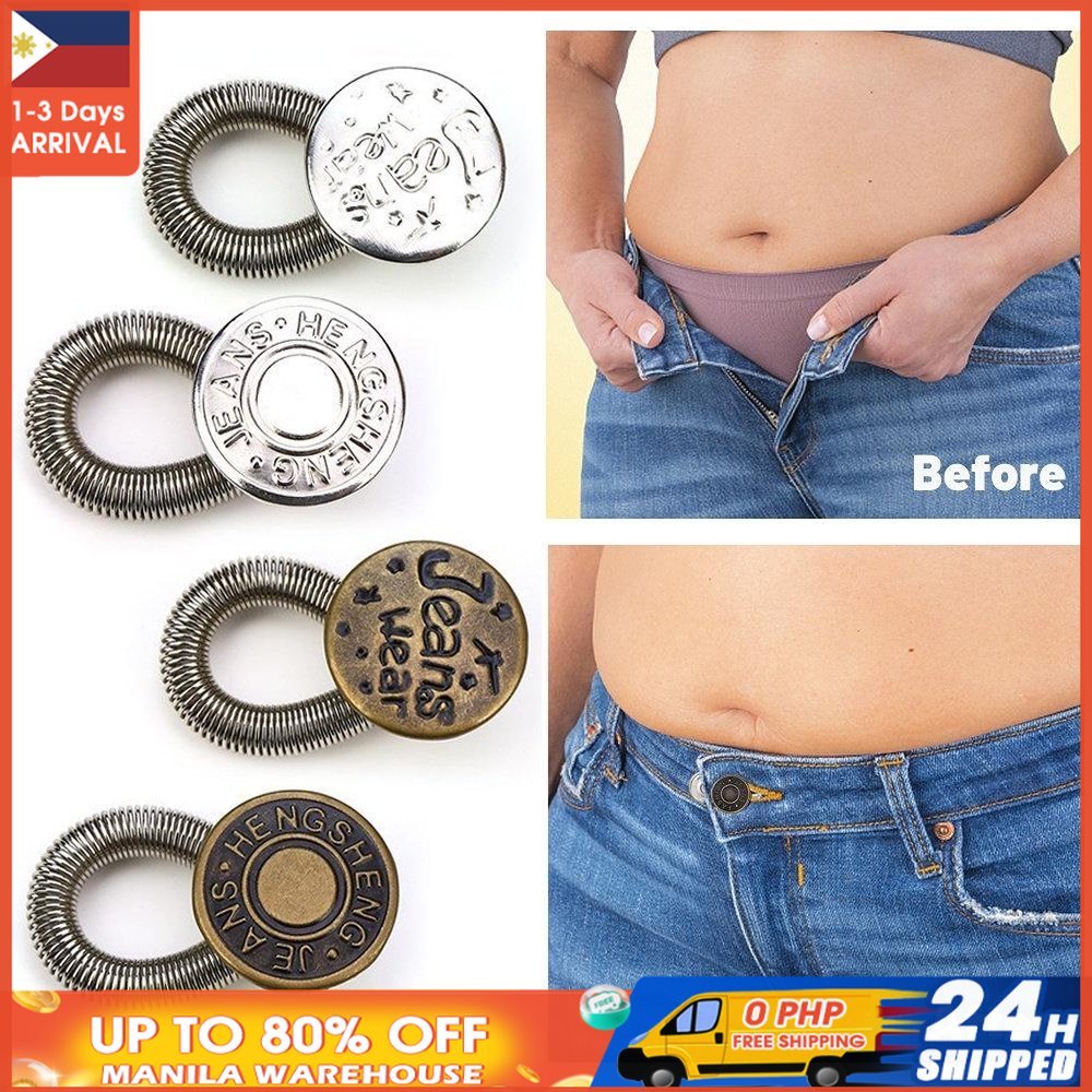 Jeans Waist Extension Adjustable Stretch Button Spring Trousers General ...
