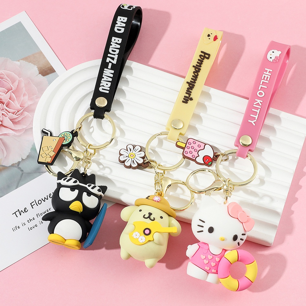 Ins Girl Heart Cartoon Cute Key Ring Pendant Sanrio Melody Pudding Dog ...