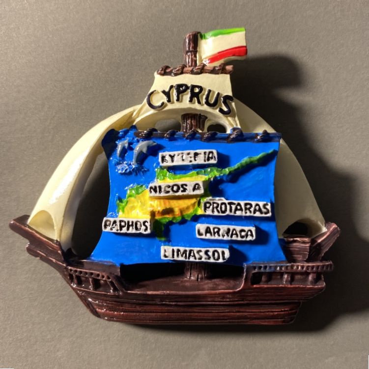 Cyprus Sailing Map Fridge Magnets Tourist Souvenir Refrigerator ...