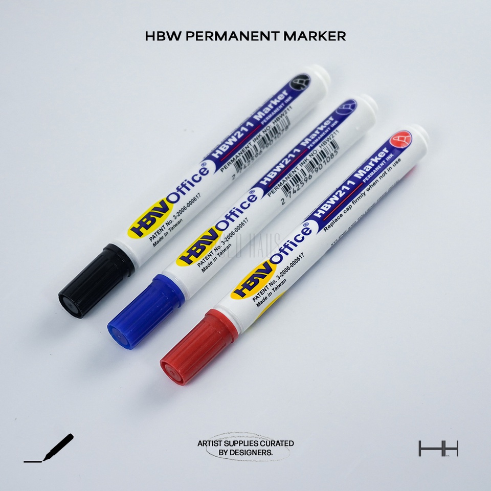 HBW Permanent Marker (Black, Blue, Red) | Shopee Philippines