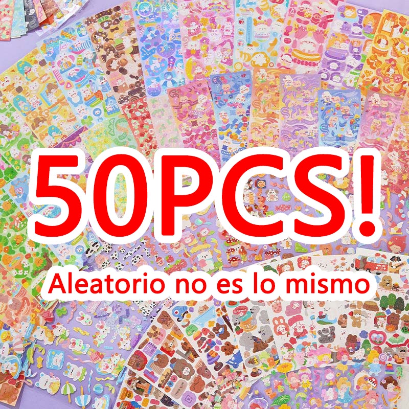 50PCS Cute Stickers Kawaii Cartoon Laser Sticker Suitable for Kid ...