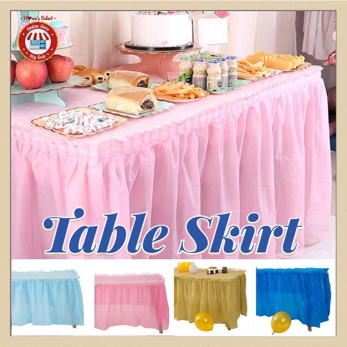Disposable Plastic Table Skirt Tablecloth Rectangle Tulle Birthday ...