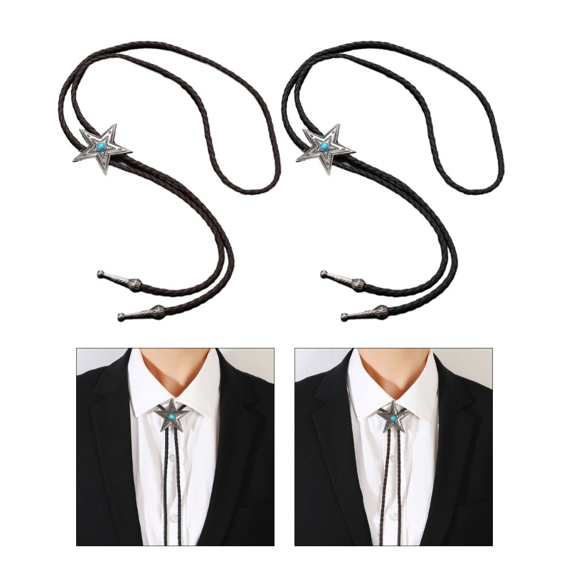 blg Metal Star Bolo Tie Rodeo Cowboy Star Necktie for Shirt Jeans ...