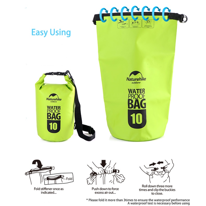 Naturehike Aqua Waterproof Dry Bag Ocean Pack 10L 20L Beach Waterproof Bucket Sling Inflatable ...