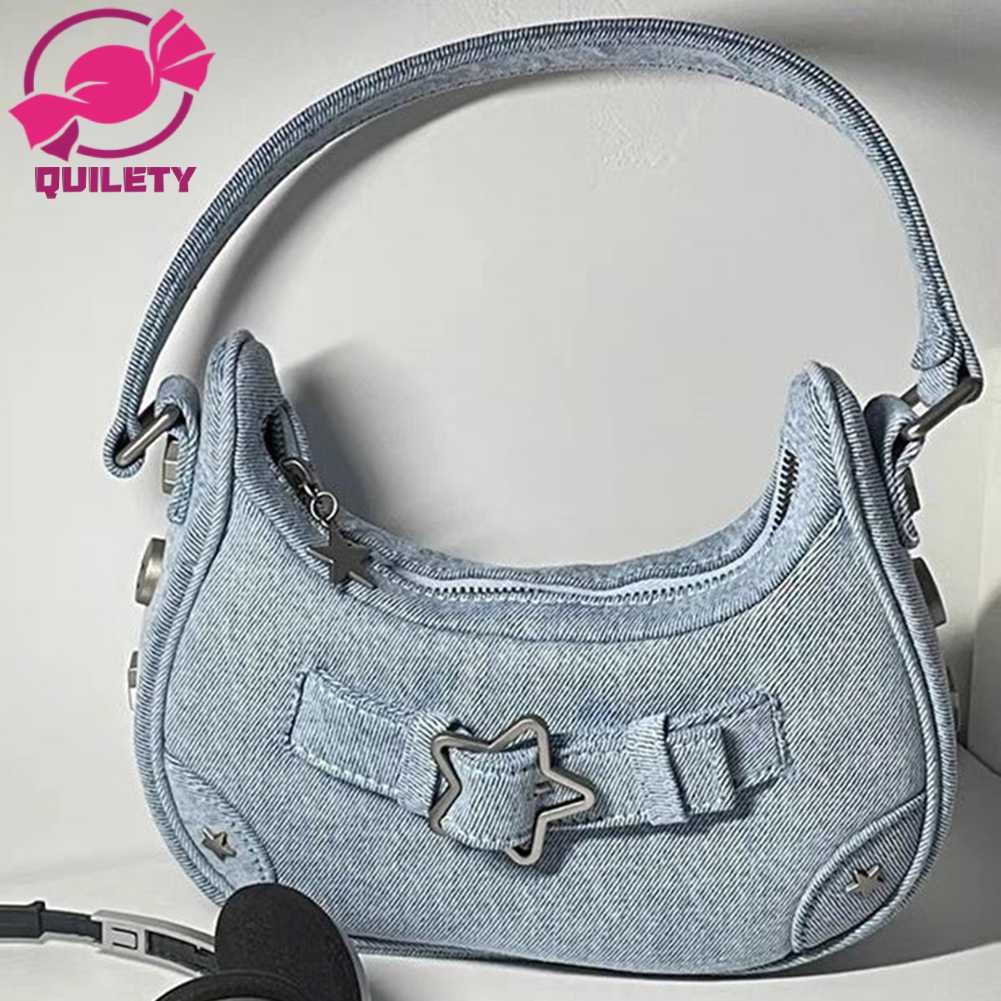[COD]Women Shoulder Bag Denim Y2K Top-Handle Bag Gift for Girls Ladies ...