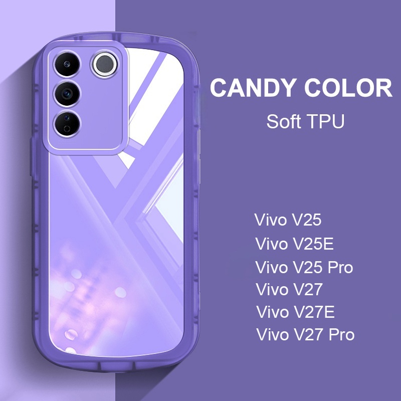 Casing Vivo V27 V25 V23 Pro 5G V23E V25E V27E Candy Color Clear Phone ...