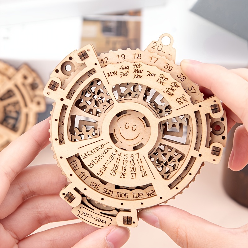 3D Perpetual Calendar Wooden Three-dimensional Puzzle Manual Wooden ...