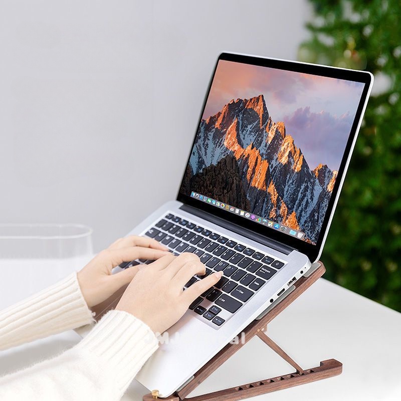 Laptop Heightening Rack Wooden Bracket Desktop Heightening Rack Folding ...