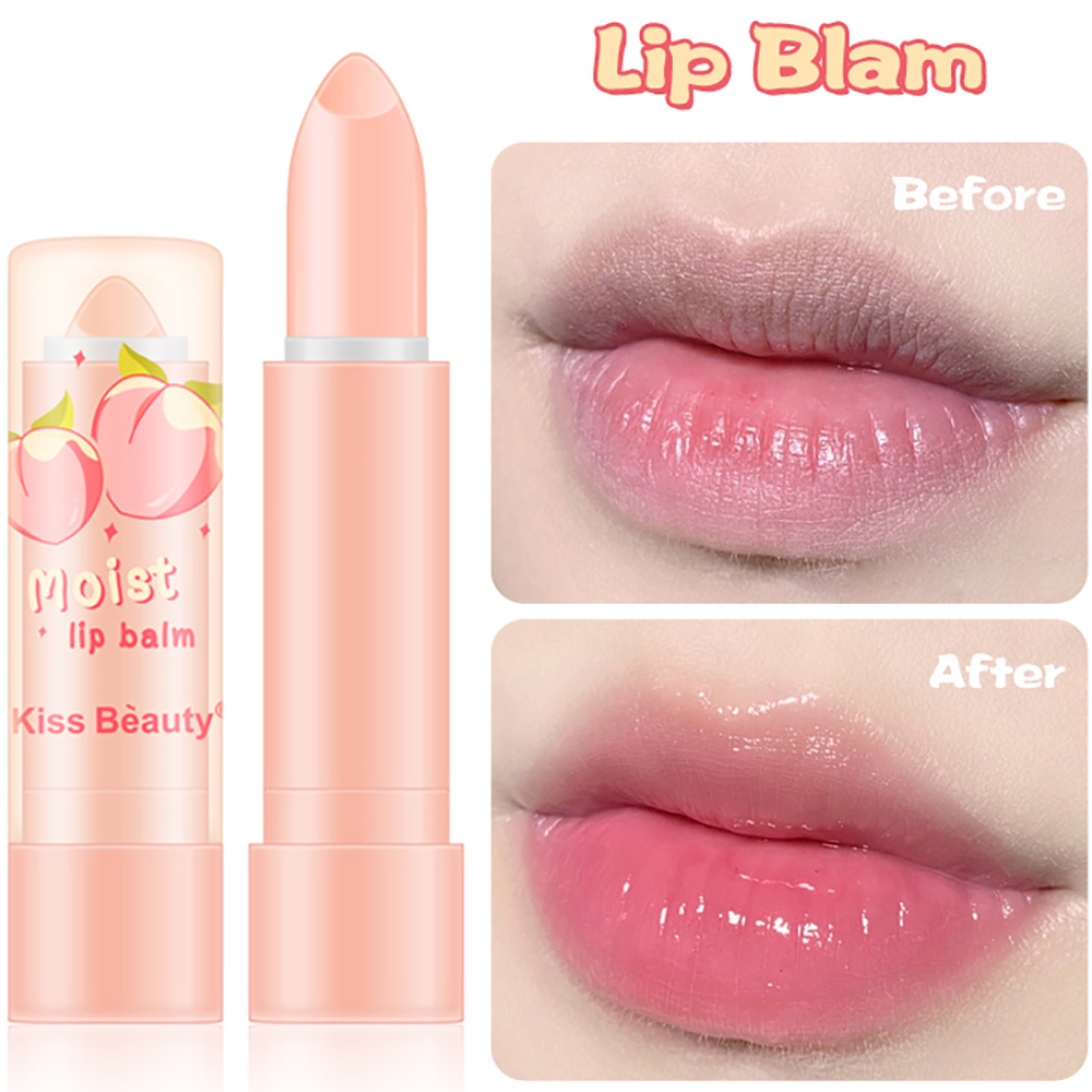 Moist Lip Balm Peach Flavored, Moisturizing for Dry Lip Care, Pink ...