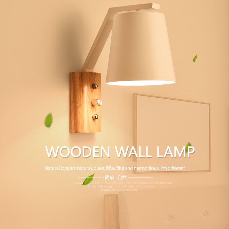 Wall Lamp with Switch Chinese Style Wooden Light Hallway Living Room ...