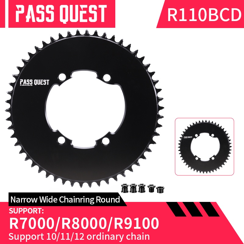 PASS QUEST Round Road Bike Chain Crankshaft Closed Disk 110BCD Narrow ...