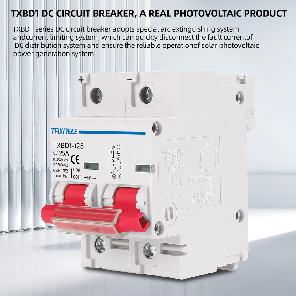 2P DC 600V DC MCB Solar Circuit Breaker Switch 125A 100A for Photovoltaic PV System | Shopee ...
