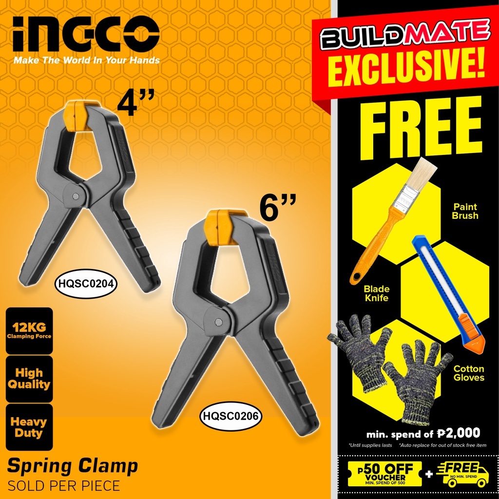 INGCO Spring Clamp 4" | 6" Backdrop Clip Holder Wood working DIY ...