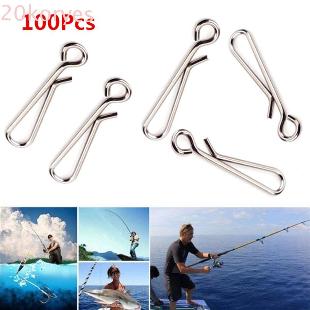 KORYES 100Pcs Connector Stainless Tackle Tool Connecting Quick Hanging ...