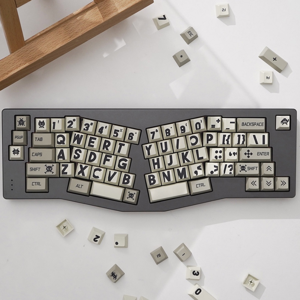 Retro Large Font Keycaps 142Keys/Set PBT Cherry Profile DIY Custom for ...