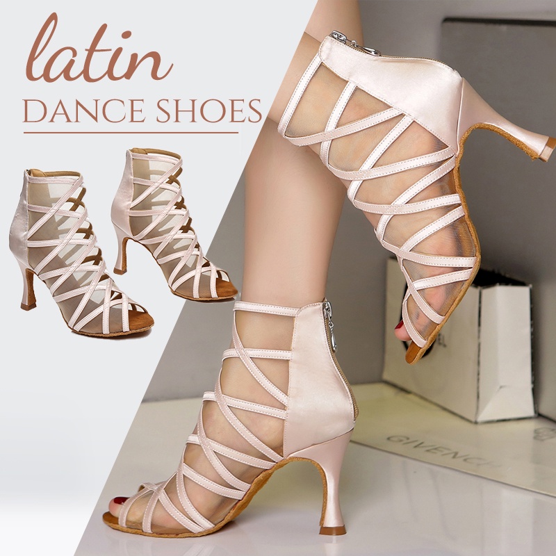 Fashion Women's Jazz Dance Boots Ladies Lace-Up Latin Salsa Ballroom ...
