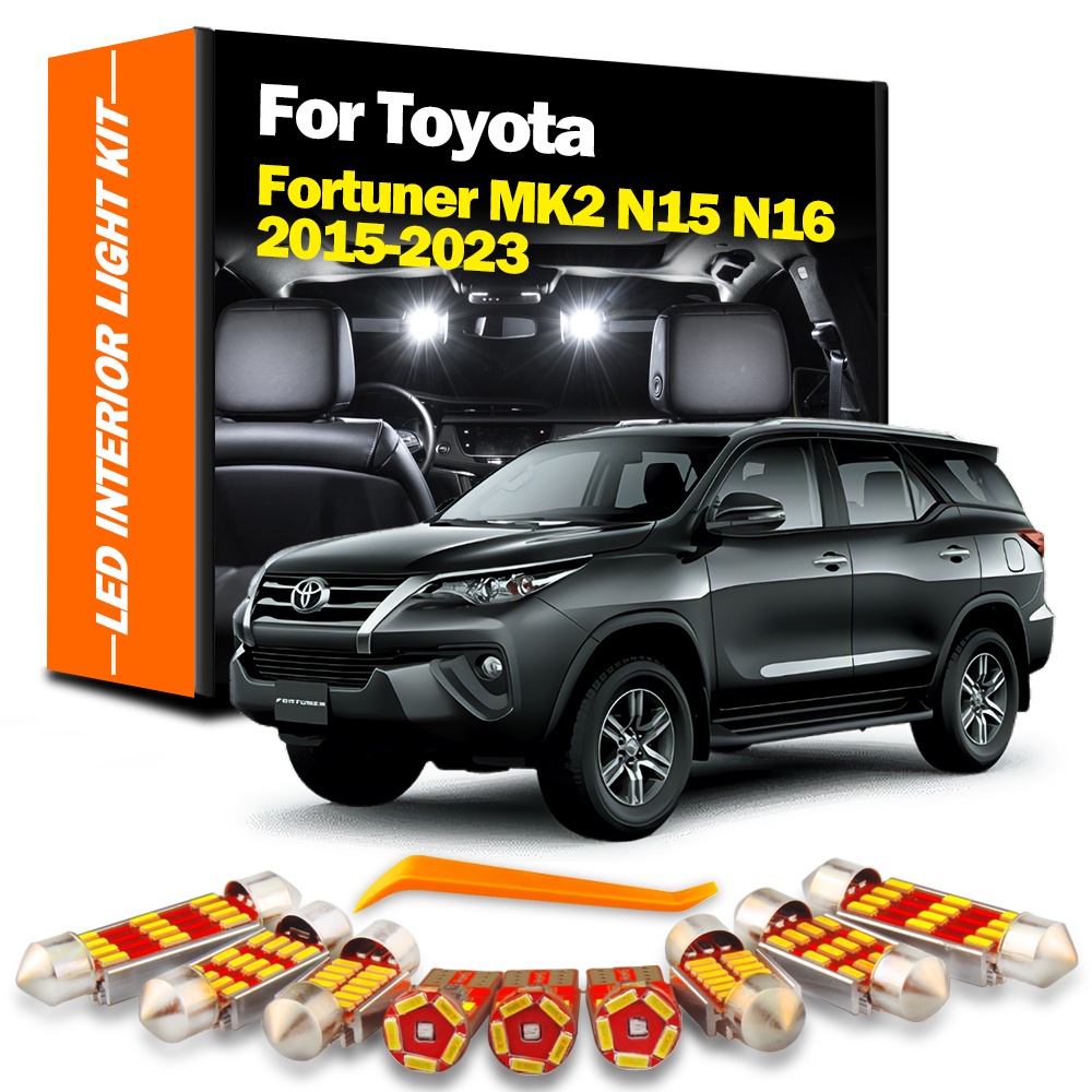 8Pcs Canbus Interior LED Bulb Light Kit For Toyota Fortuner MK2 N15 N16 2015 2016 2017 2018 2019 ...