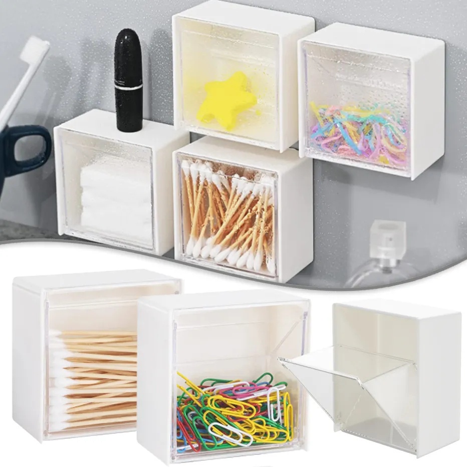Wall Hanging Flip Storage Box/Punch-free Compact Storage Box/Cotton ...