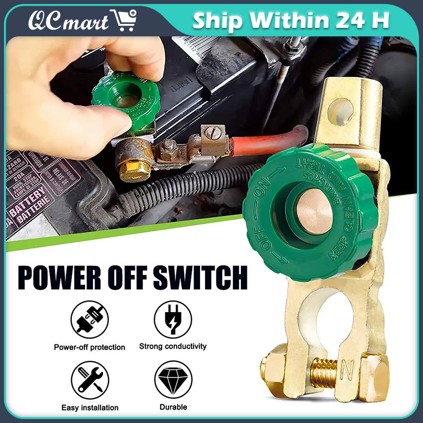 【Ship In 24H】 Car Battery Switch Isolator Quick Cut-off Switch Disconnect Protector Battery ...