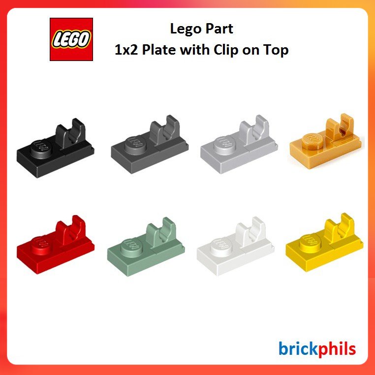 Lego Part 44861/92280- 1x2 Plate with Clip on Top (5pcs per Lot ...