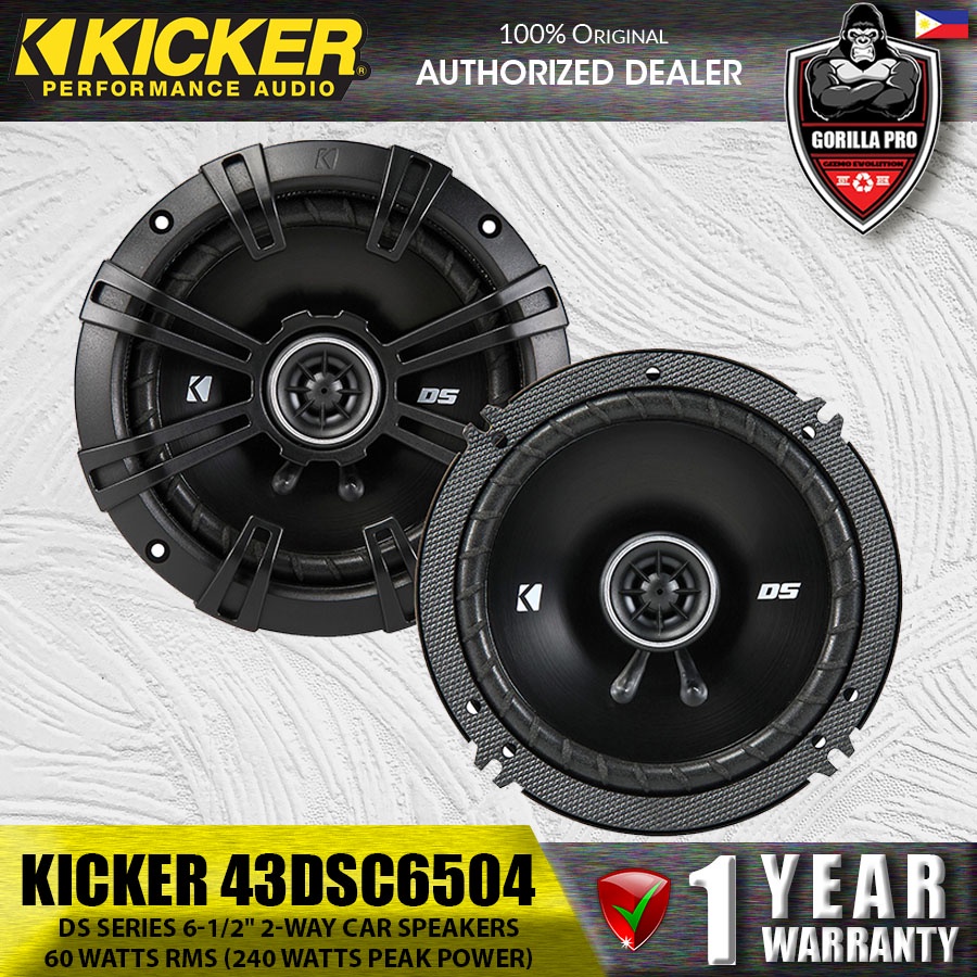Kicker 43DSC6504 DS Series 6-1/2" 2-way car speakers DSC650 60 watts ...