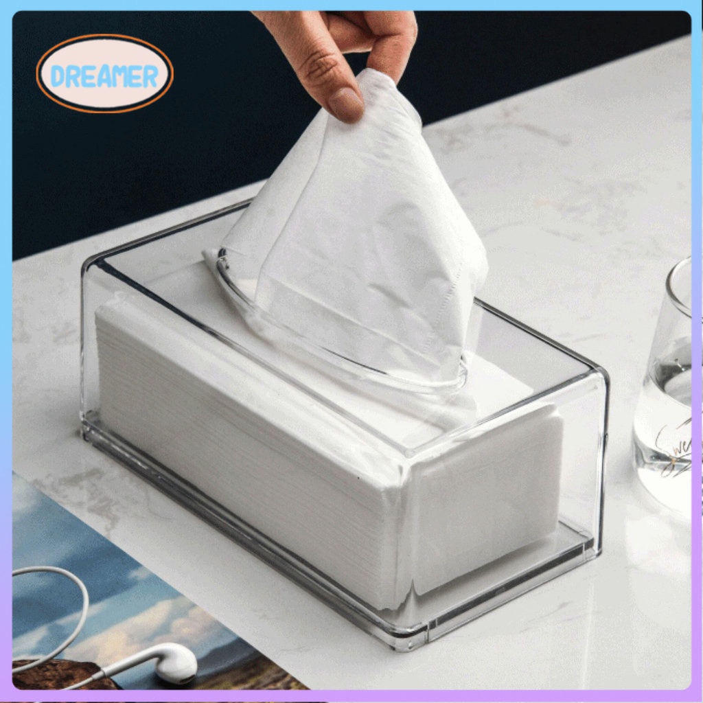 Acrylic Transparent Tissue Box Bathroom Tissue Dispenser Clear Tissue ...