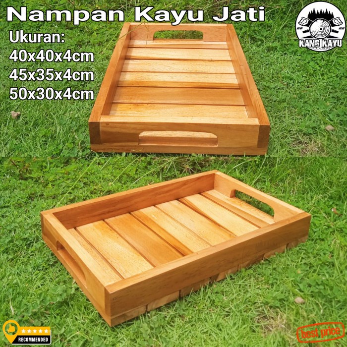 KAYU Teak Wood tray wooden tray wooden Delivery tray wooden tray 40cm ...