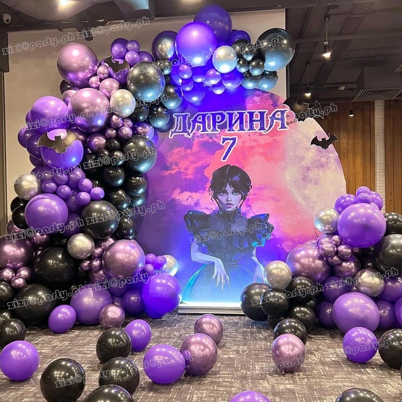 Movie Wednesday Adams Birthday Party Decoration Aluminum Film Balloon ...