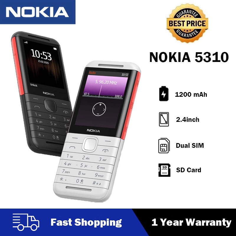 Original Nok 5310 Dual-sim 2.4”Display keypad phone Feature phone Basic ...