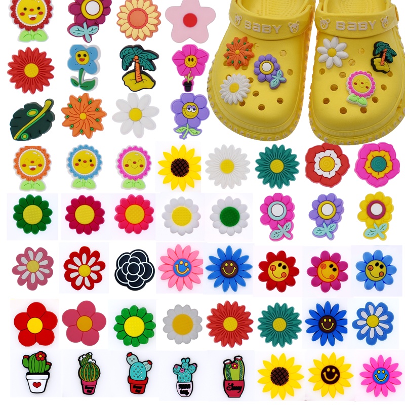 Crocs Jibbitz Pendant Button Pins Flowers Cartoon DIY Shoes Charm ...