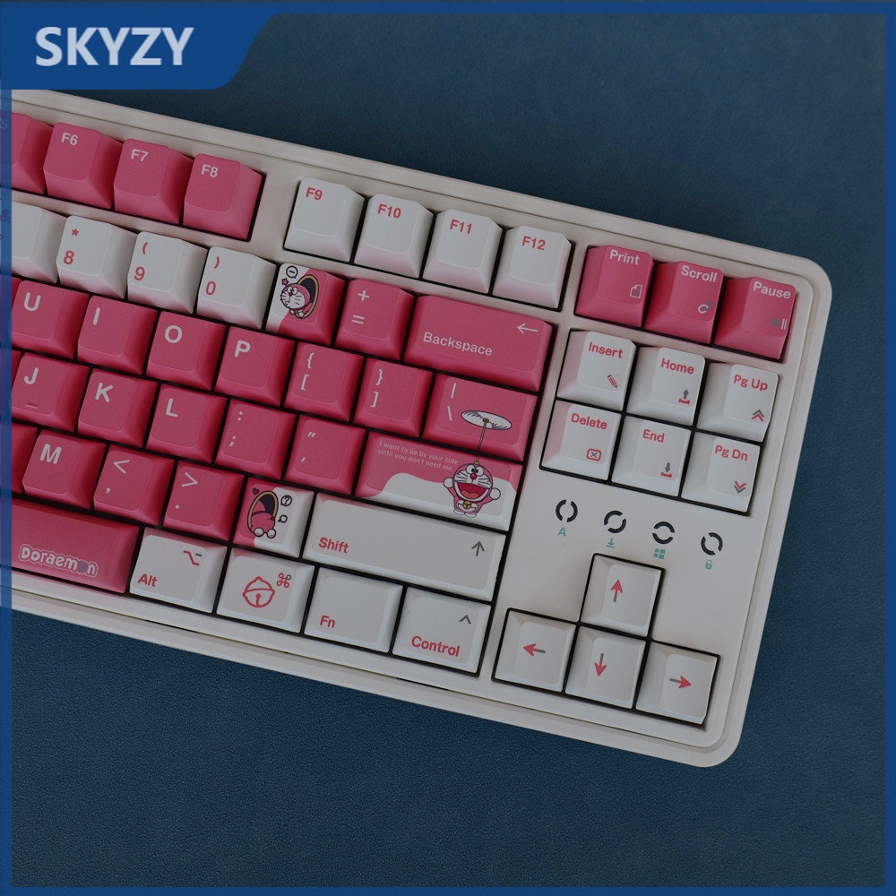 Doraemon Keycaps Cherry Profile Pink Anime PBT Dye Sub Mechanical ...