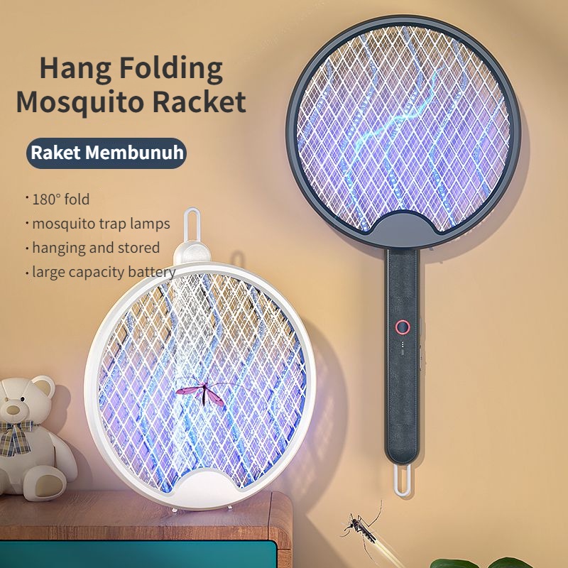 2 In 1 Folding Electric Insect Racket Mosquito Swatter Mosquito Racket ...