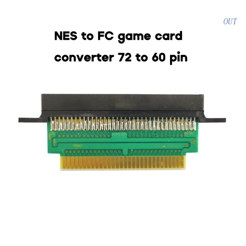 OUT for NES Card To for FC Game Console 72 Pin to 60 Pin Adapter Card ...