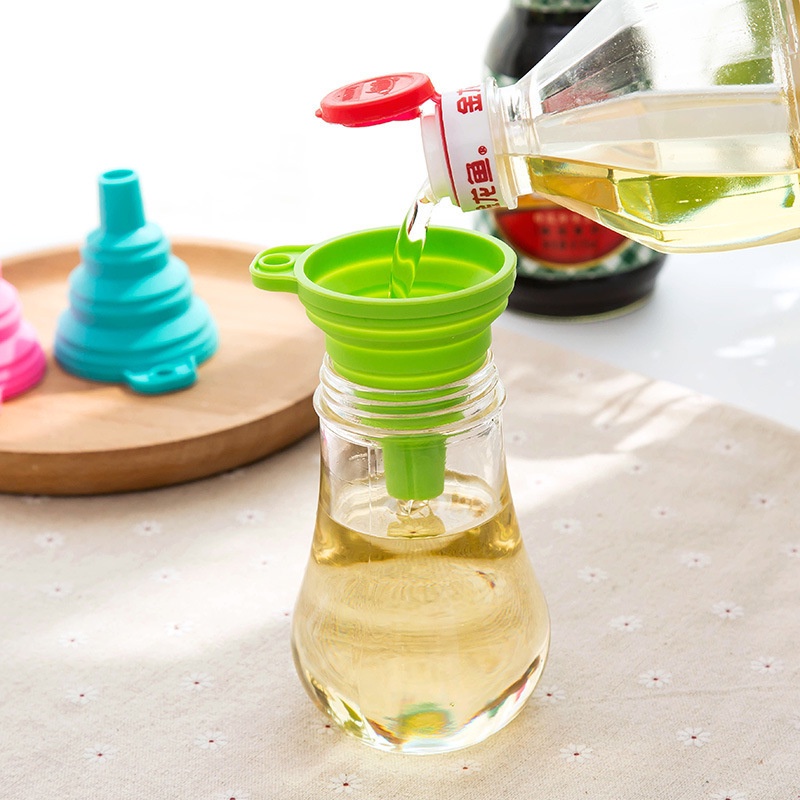 Food-grade Silicone Collapsible Telescopic Funnel Home Kitchen Pouring ...