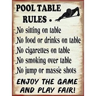 Pool Table Rules Billards Canvas Liquor Bar Pool Man Cave Metal Sign ...
