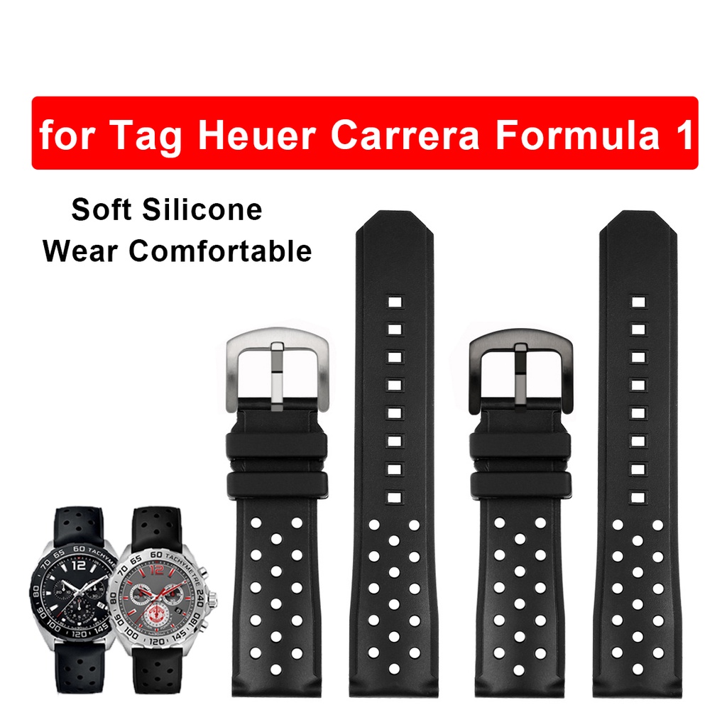 22mm Waterproof Silicone Watch Strap for Tag Heuer Carrera Formula 1 ...