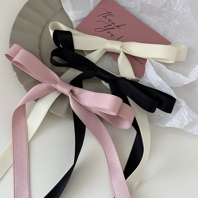 Korean Temperament Ribbon Bow Fashion Female Hair Clip Headdress ...