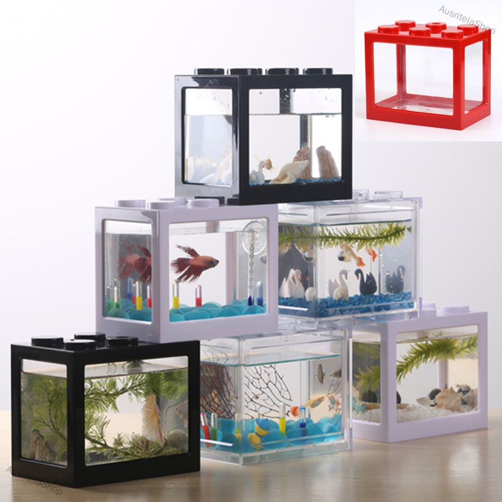 Superposed Mini Aquarium Fishbowl for Rumble Fish Marimo Spider Marimo ...