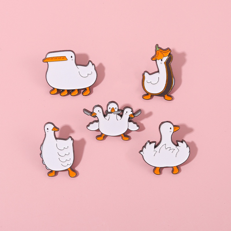 Cute Duck Enamel Pin Animal Brooches Funny Little Yellow Duck Brooch ...