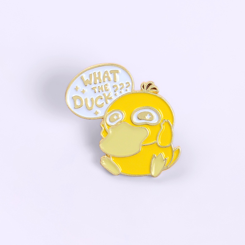 Cute Duck Enamel Pin Animal Brooches Funny Little Yellow Duck Brooch ...
