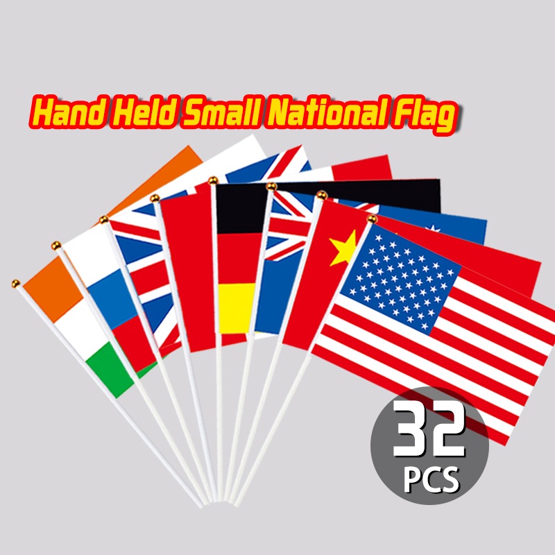 32pcs International World Flaglets Hand Held Small International World ...