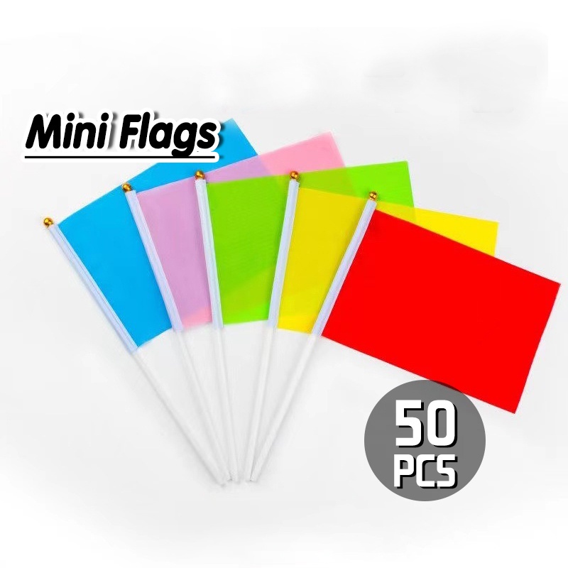 50pcs/set 14*21cm Mini Flags Small Square Flag Handheld Square Flags ...