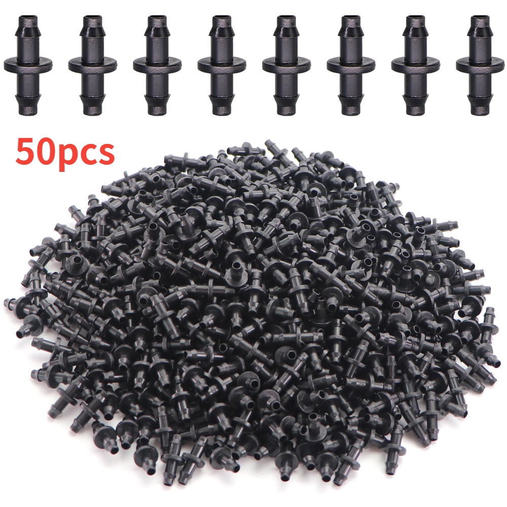 Garden Irrigation 1/4" Hose Double Barb Micro Flow Drip System Straight ...