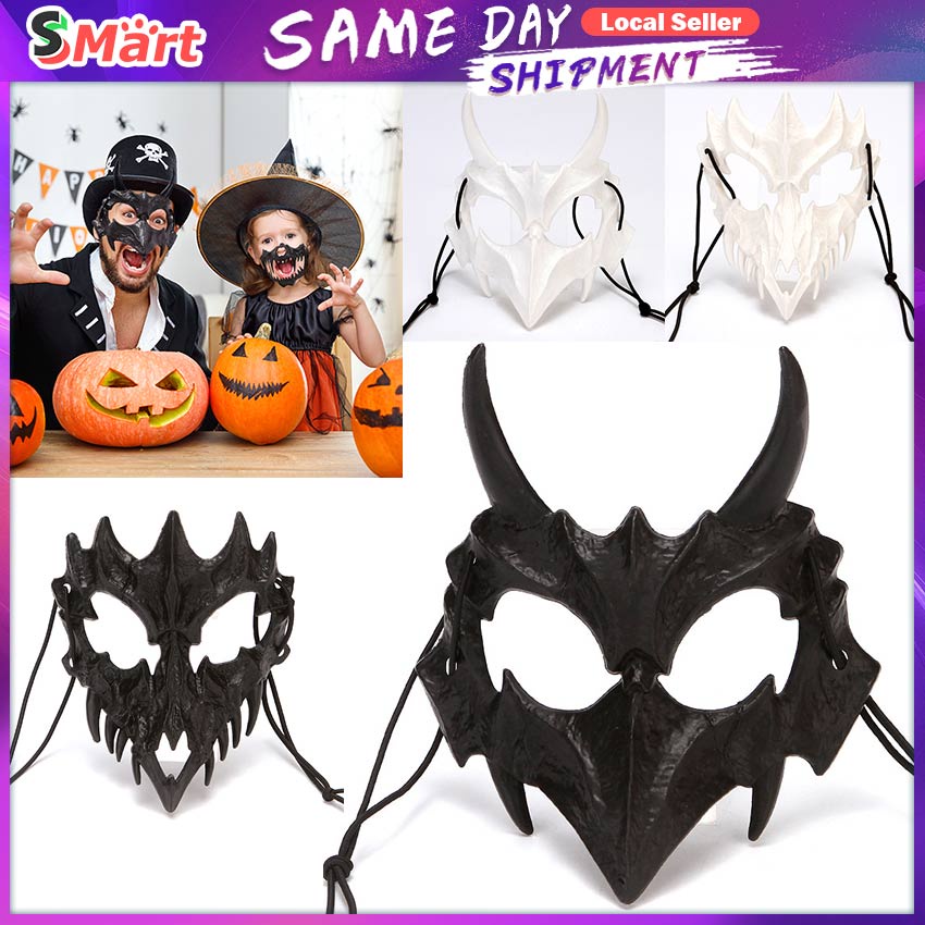 【In Stock】Anime Fox Dragon God Skeleton Half Face Mask Cosplay Skeleton ...