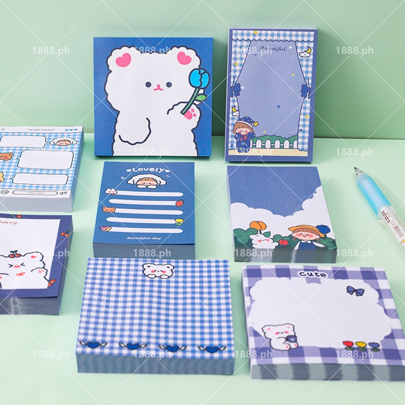 80 Sheets Sticky Notes Cute Bear Cartoon Note Pads for Office School ...