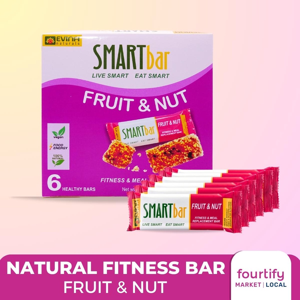 Evina Smart Bar Fruit & Nut 35g - Pack of 6 (Vegan, Gluten-Free, Dairy ...