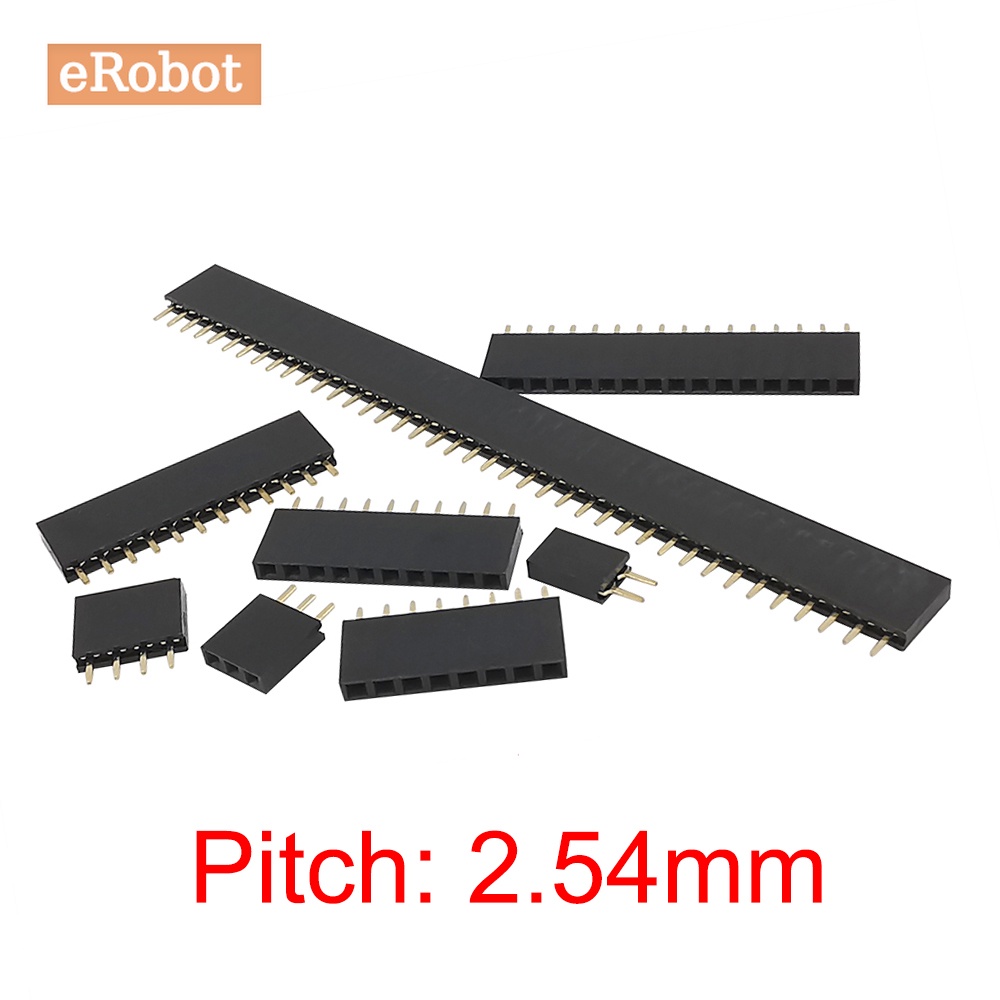 10Pcs 2.54mm Single Row Female Pin Header Connector Socket 1x2/3/4/5/6/7/8/9/10/12/20/40P ...