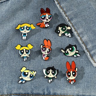 [Rainbow] Cartoon Anime Merchandise Powerpuff Girls Metal Badge The ...
