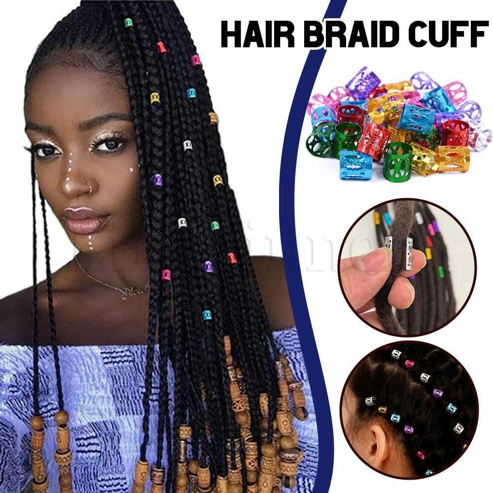 100Pcs Gold Silver DIY Hair Accessories Hair Ring Hair Braid Cuff Clip ...