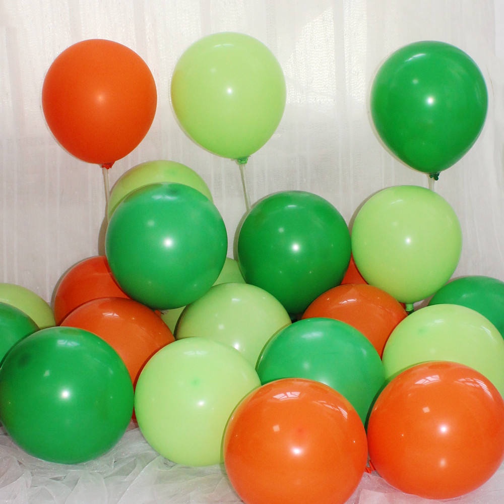 50pcs Spring Color Balloons Set Green Orange Theme Birthday Party ...